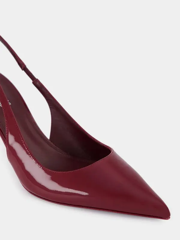 Paris Texas Lidia Slingback 70 Patent Leather Heels - Red