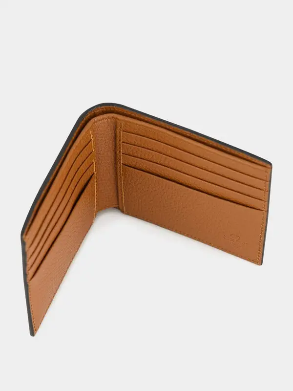 Valentino Garavani Selleria Leather Bifold Wallet With Rockstuds - Brown