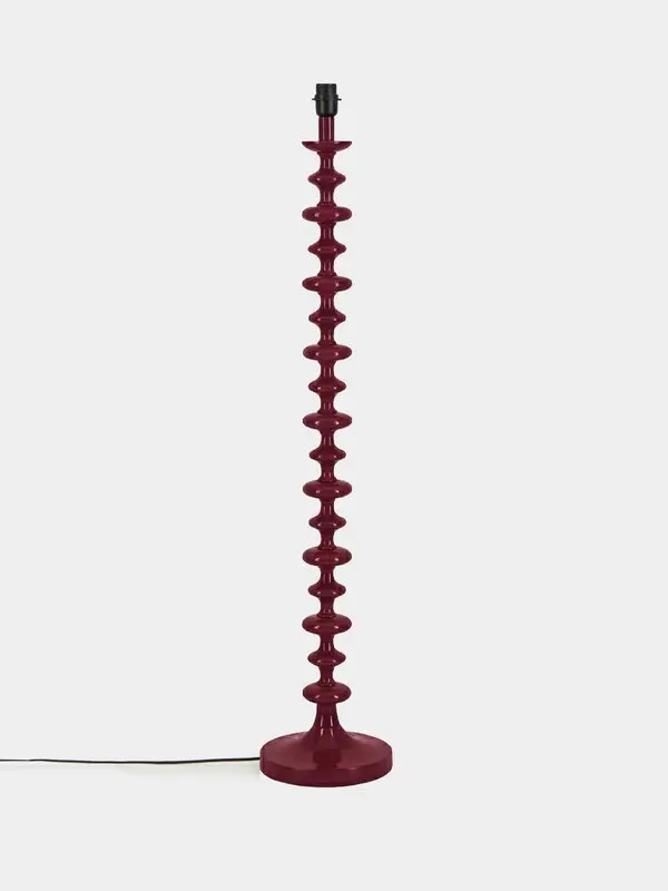 HOUSE OF CAPRICORN Freixo Bordeaux Wood Floor Lamp Base - Burgundy