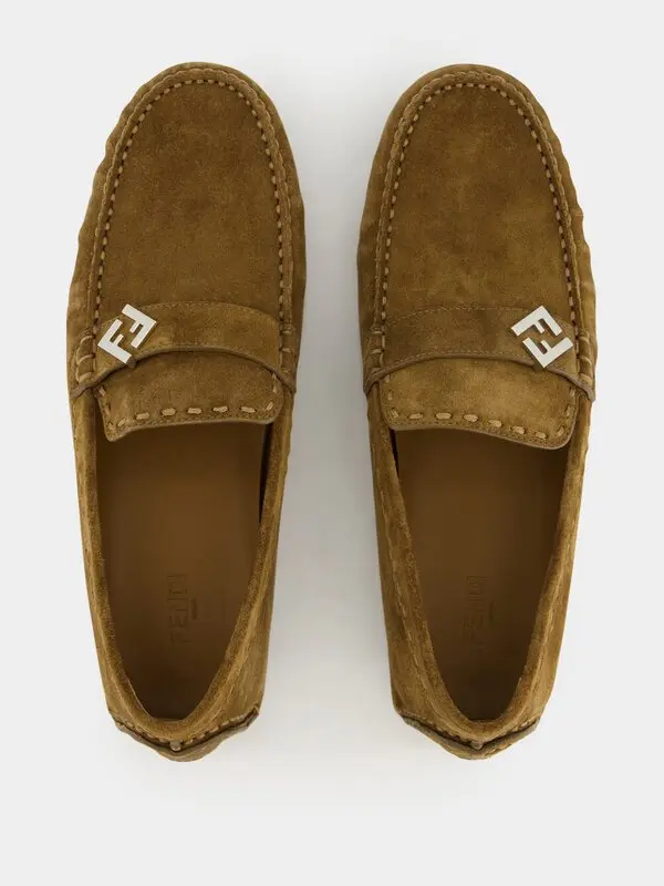 Fendi Suede Ff Driving Loafers
