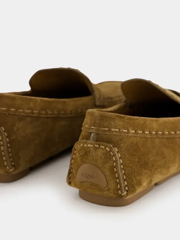 Fendi Suede Ff Driving Loafers
