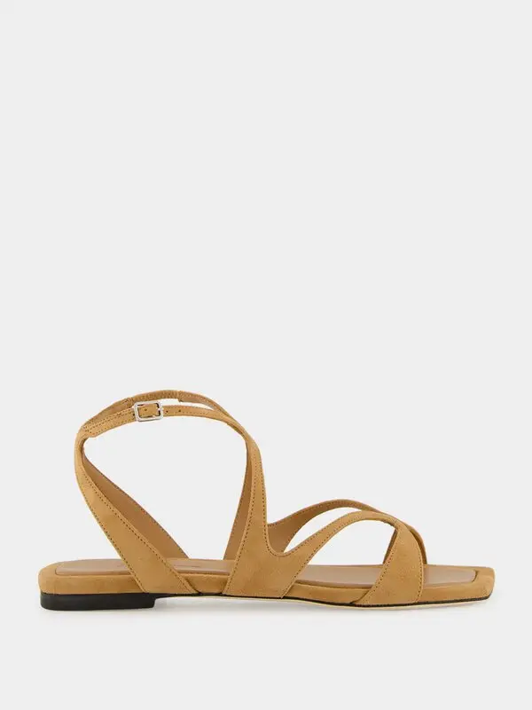 JIMMY CHOO Ayla Flat Sandals - Brown