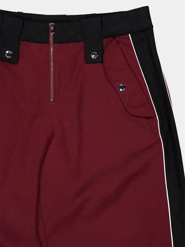 Casablanca Nylon Monogram Raver Trousers - Burgundy