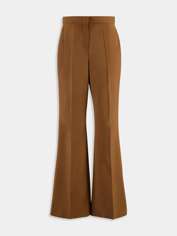 Fendi Wool-mohair Flared Trousers - Brown