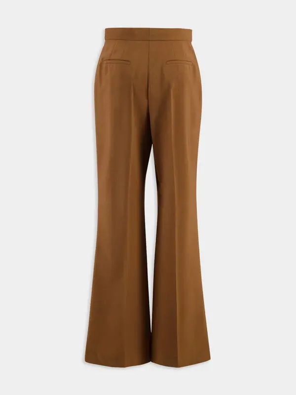 Fendi Wool-mohair Flared Trousers - Brown