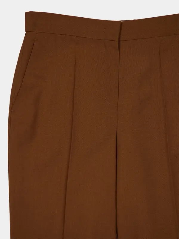 Fendi Wool-mohair Flared Trousers - Brown