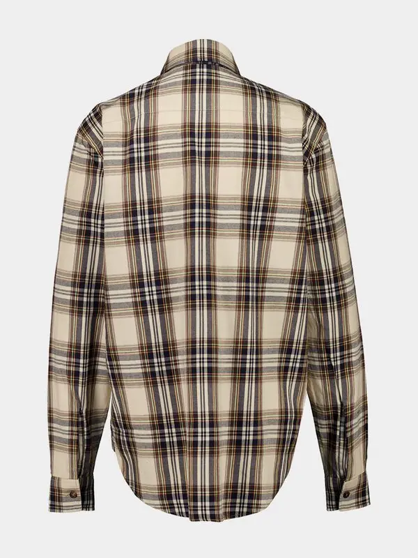 Saint Laurent Brighton Checks Cassandre Lavallière Shirt - Brown