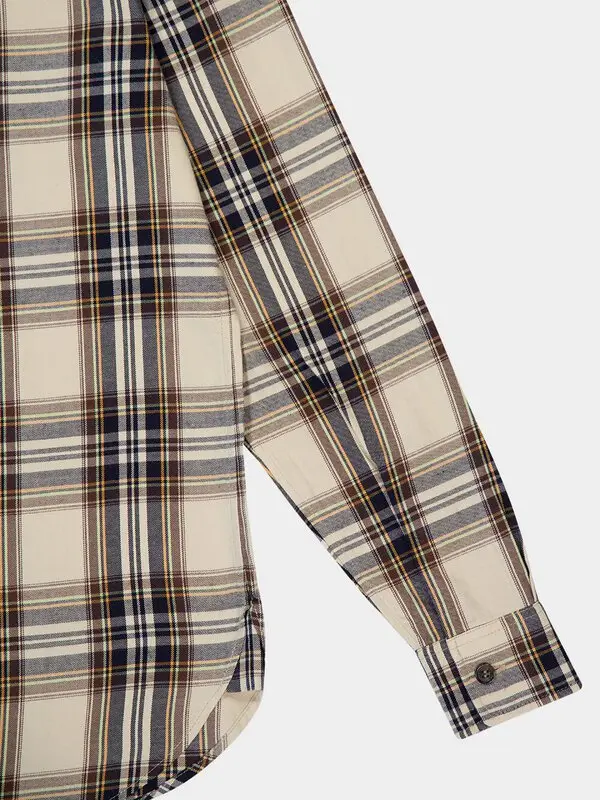 Saint Laurent Brighton Checks Cassandre Lavallière Shirt - Brown
