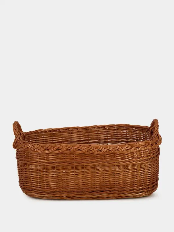 HOUSE OF CAPRICORN Handmade Furnas Natural Wicker Large Basket - Brown