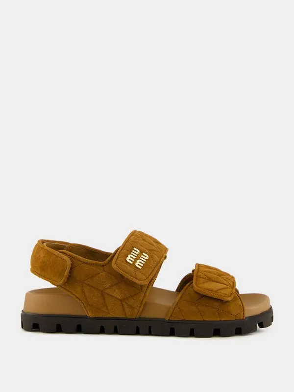 Miu Miu Double Strap Flat Sandals