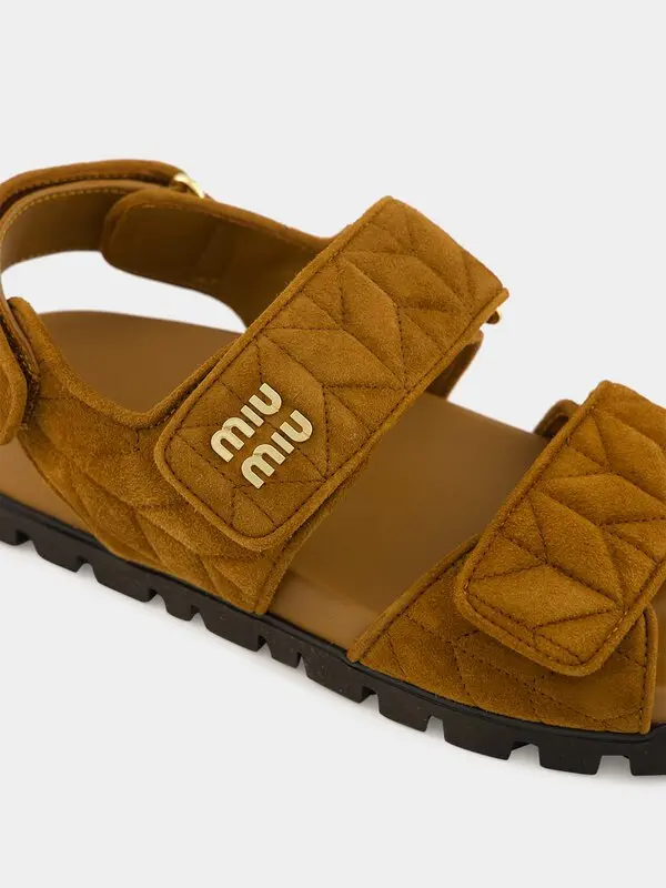 Miu Miu Double Strap Flat Sandals