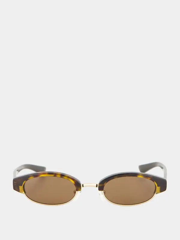 Alexander McQueen Ellipse Havana Sunglasses - Brown