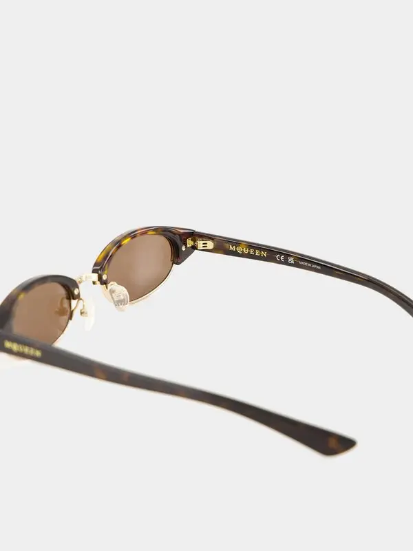 Alexander McQueen Ellipse Havana Sunglasses - Brown