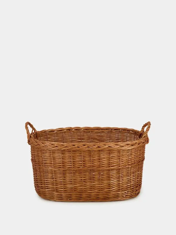 HOUSE OF CAPRICORN Furnas Natural Wicker Medium Basket - Brown