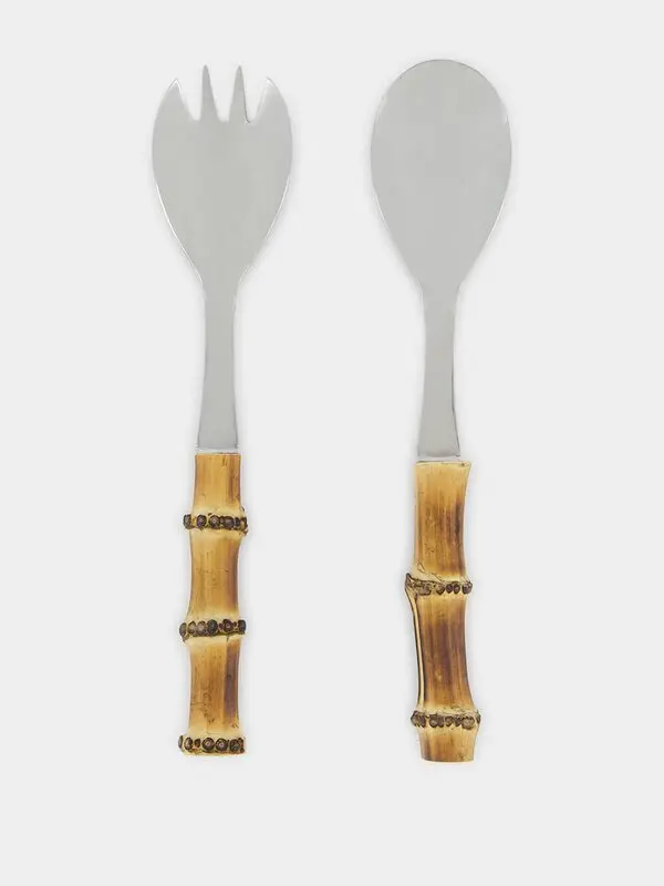 JEAN DUBOST Bamboo Salad Set - Brown