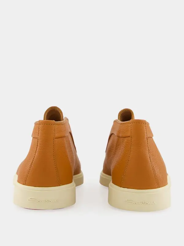 Santoni Leather Desert Boots - Brown