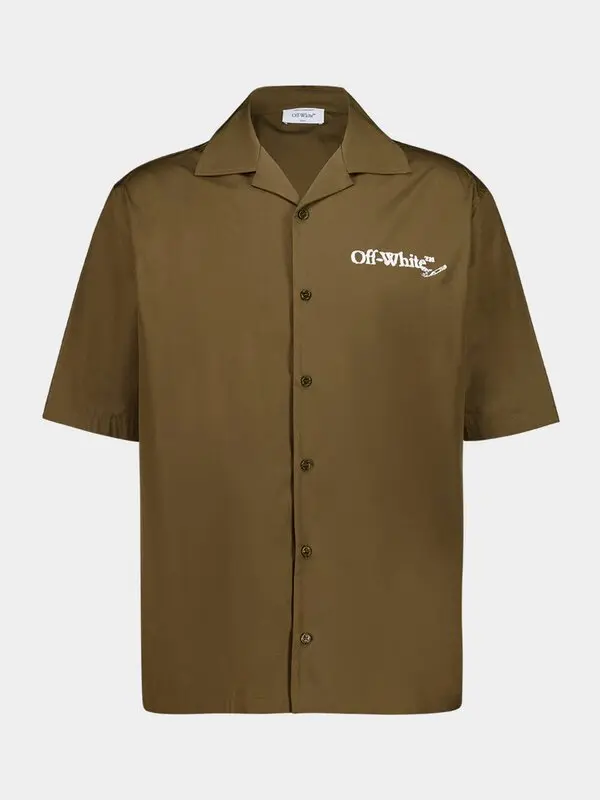Off-White Beech White Scribble Arrow Cotton Shirt - Brown