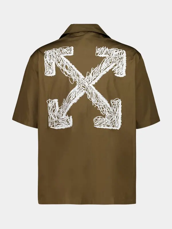Off-White Beech White Scribble Arrow Cotton Shirt - Brown