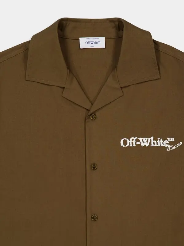 Off-White Beech White Scribble Arrow Cotton Shirt - Brown