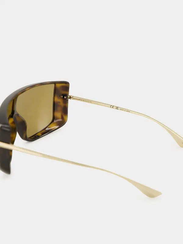 Alexander McQueen Havana T-bar Visor Sunglasses
