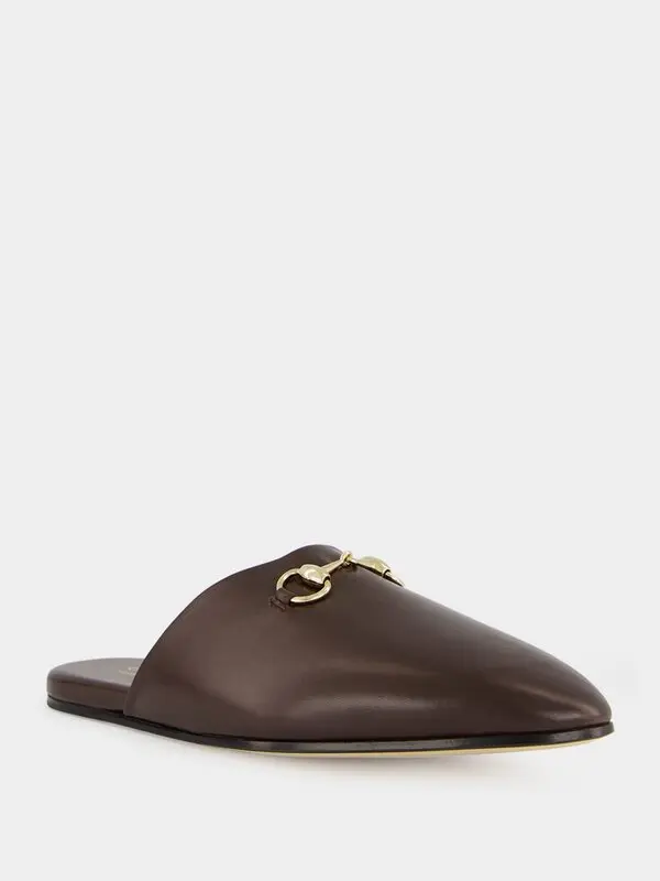 Gucci Horsebit Leather Mule - Brown