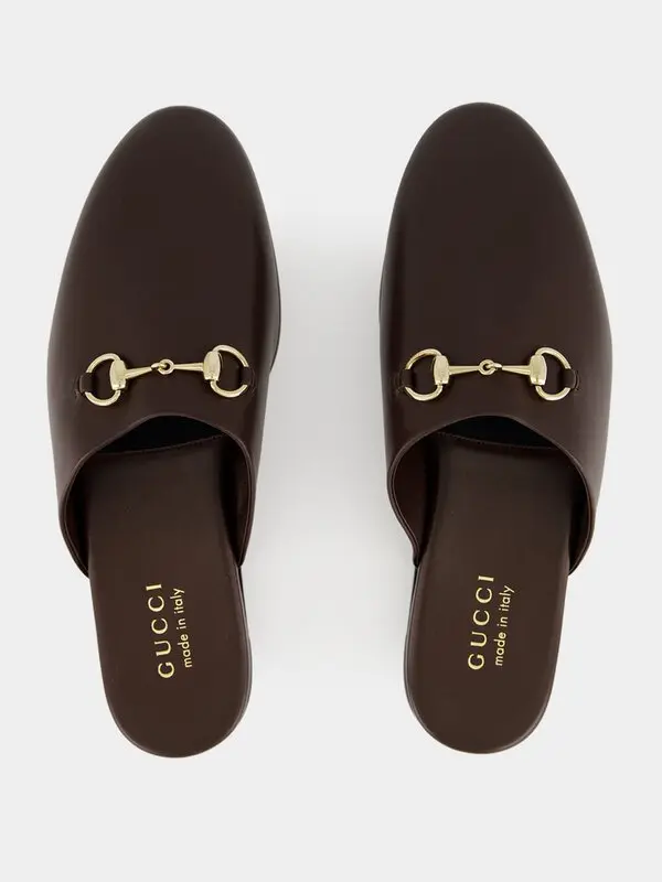 Gucci Horsebit Leather Mule - Brown