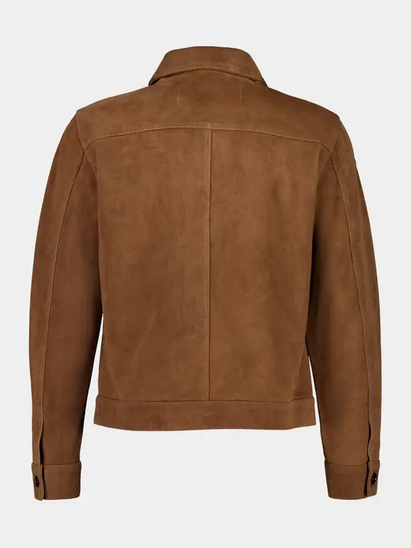 AMI Paris Suede Buttoned Jacket - Brown