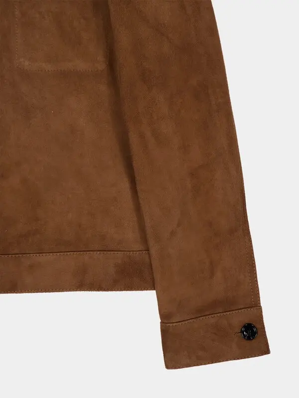AMI Paris Suede Buttoned Jacket - Brown
