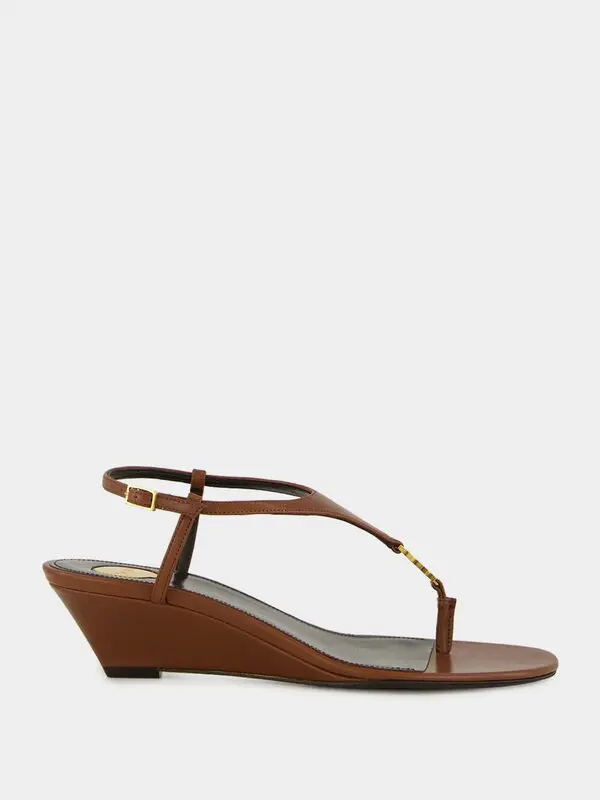 Saint Laurent Cassandra Mid-heel Sandals - Brown