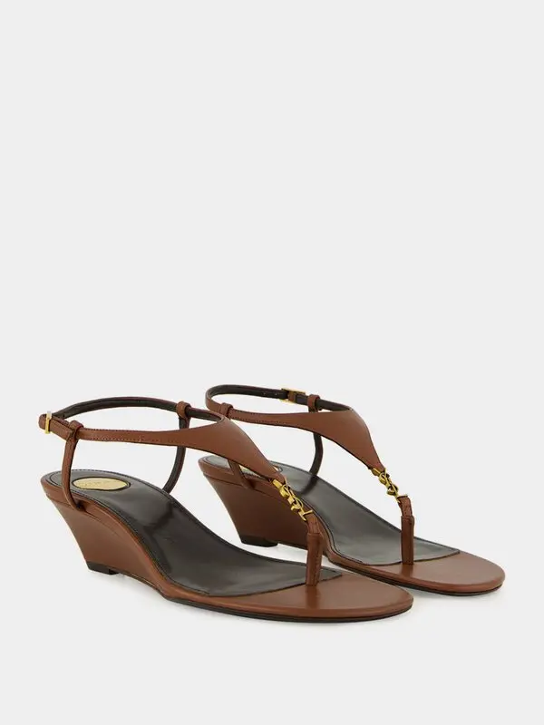 Saint Laurent Cassandra Mid-heel Sandals - Brown