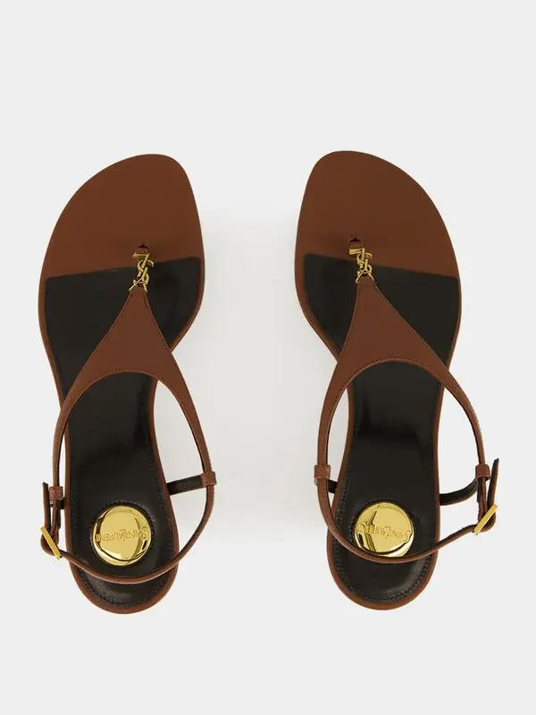 Saint Laurent Cassandra Mid-heel Sandals - Brown