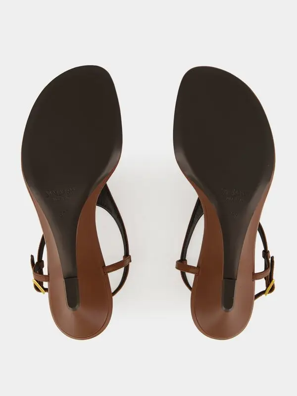 Saint Laurent Cassandra Mid-heel Sandals - Brown