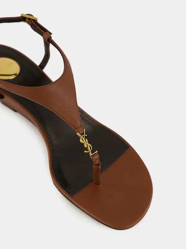 Saint Laurent Cassandra Mid-heel Sandals - Brown