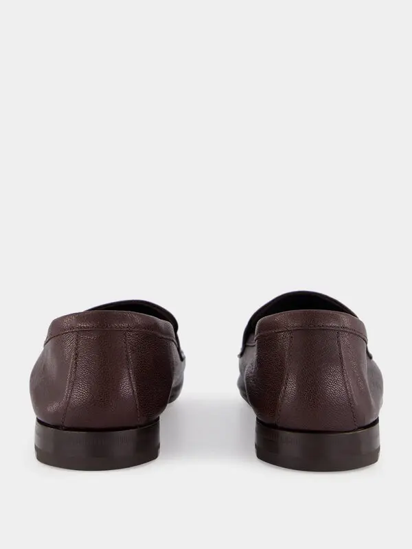 Prada Dark Leather Loafers - Brown