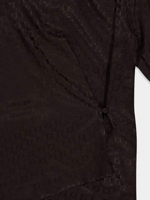 Fendi Silk Ff Jacquard Draped Shirt