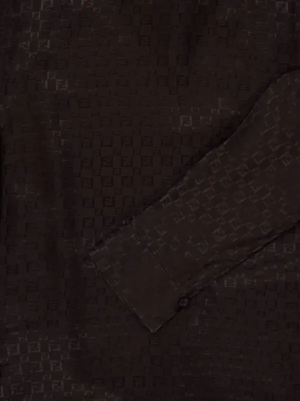 Fendi Silk Ff Jacquard Draped Shirt