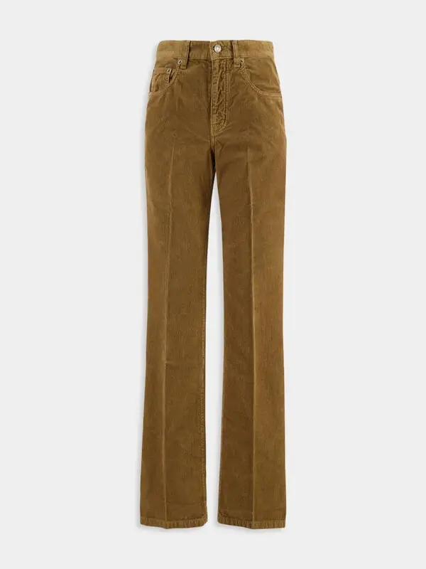 Saint Laurent Fall Beige Clyde Corduroy Pants