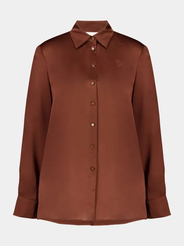 Zimmermann Hypnotic Satin Shirt - Brown