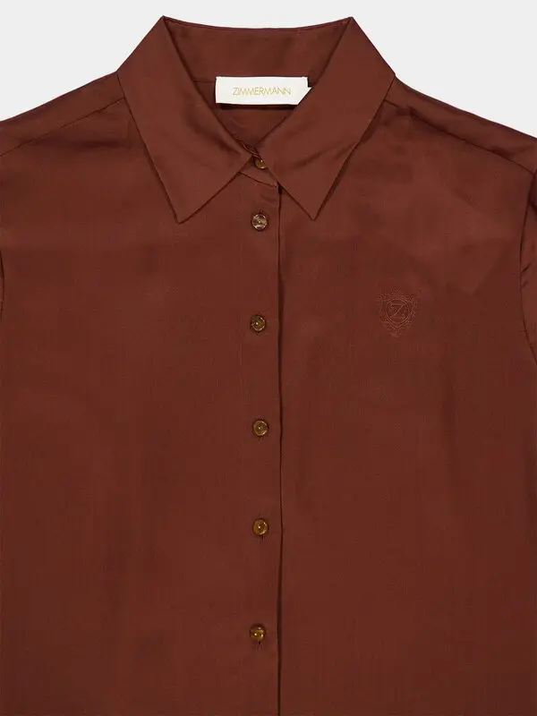 Zimmermann Hypnotic Satin Shirt - Brown