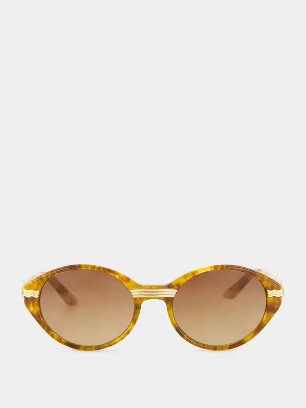 Casablanca Cannes Oval Sunglasses - Brown