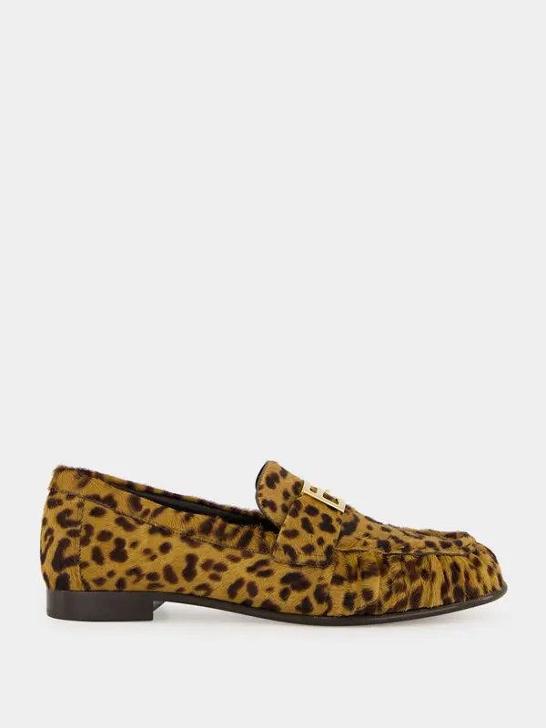 Fendi Leo-print Cavallino Loafers - Brown