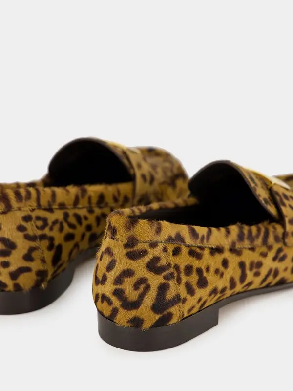 Fendi Leo-print Cavallino Loafers - Brown