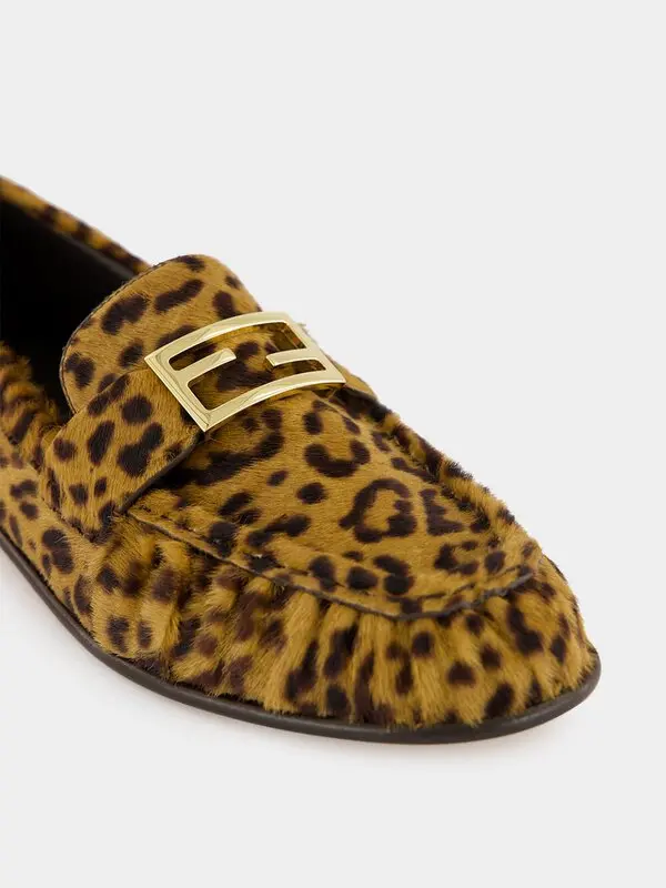 Fendi Leo-print Cavallino Loafers - Brown