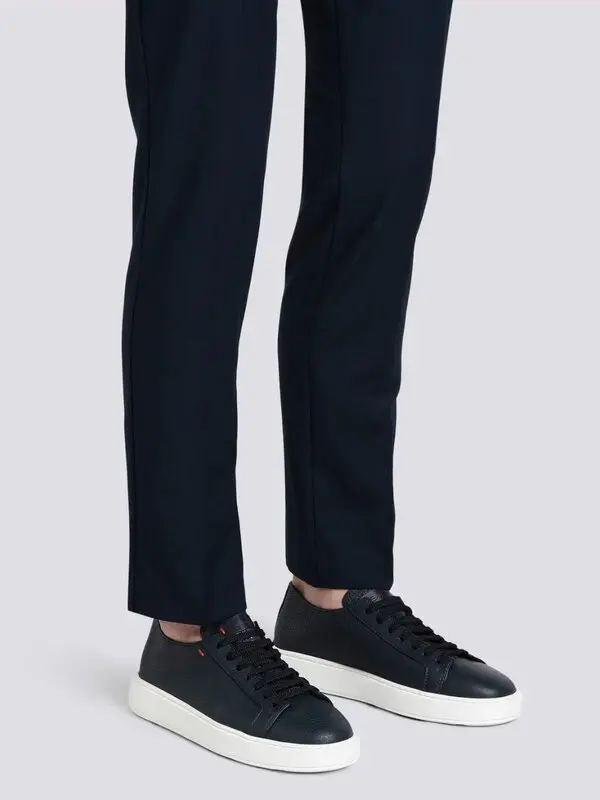 Santoni Leather Sneakers - Blue
