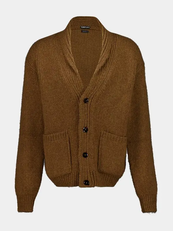 TOM FORD Cashmere Shawl Collar Cardigan - Brown