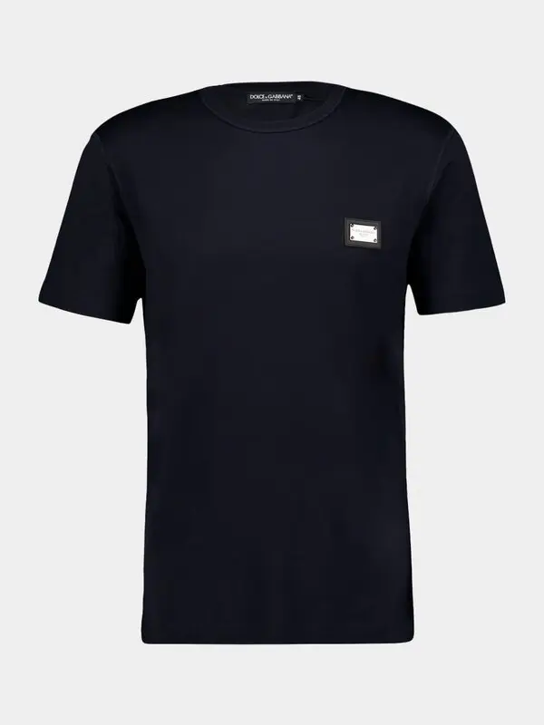 Dolce & Gabbana Cotton T-shirt With Metal Logo Tag
