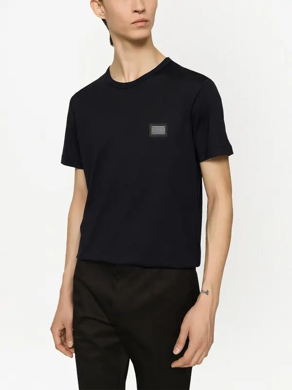 Dolce & Gabbana Cotton T-shirt With Metal Logo Tag