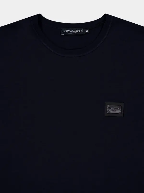 Dolce & Gabbana Cotton T-shirt With Metal Logo Tag