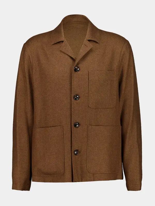 PIACENZA CASHMERE 1733 Cashmere-silk Buttoned Jacket - Brown