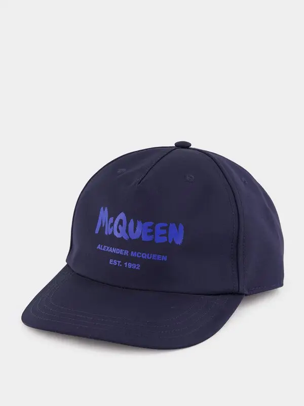 Alexander McQueen Baseball Cap With Logo - Blue